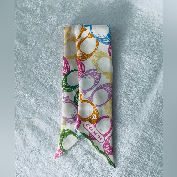 Coach | Accessories | Coach 0 Silk Pastel Signature Twilly | Poshmark
